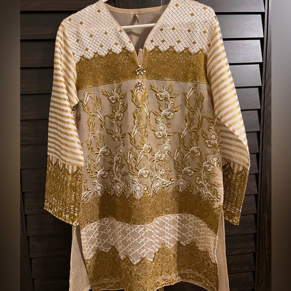 Beechtree | Dresses | Beechtree Gold Embroidery Fancy Kurti | Poshmark